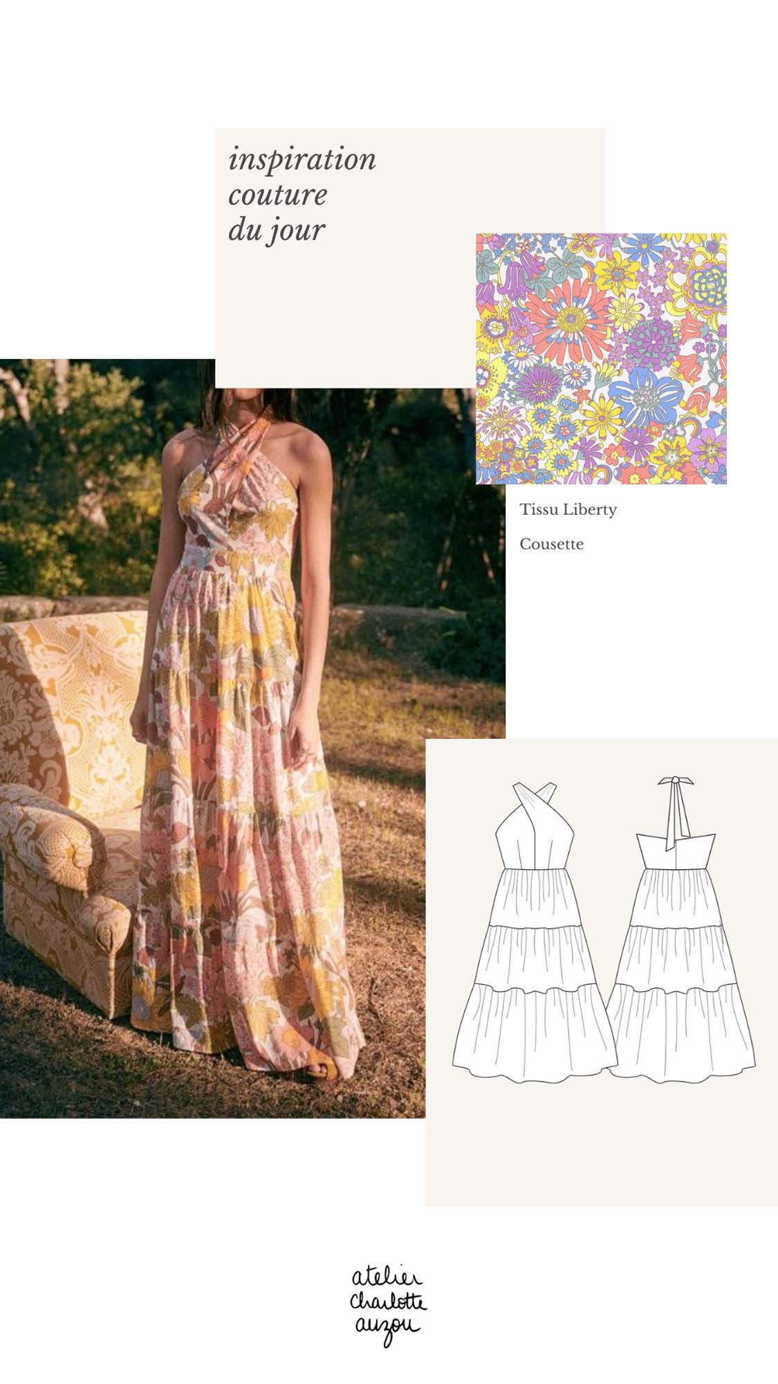 Bain de Soleil, Patron de Couture PDF de Robe Personnalisée