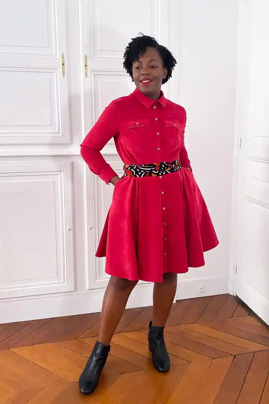 Patron de Couture Robe Chemise Patineuse en Velours