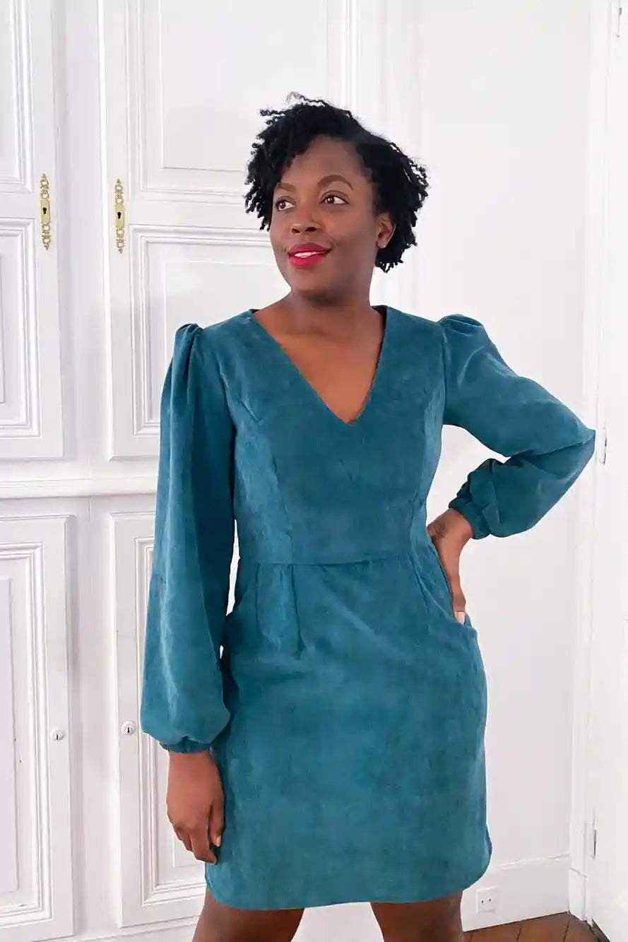 Long Sleeve Velvet Dress Sewing Pattern